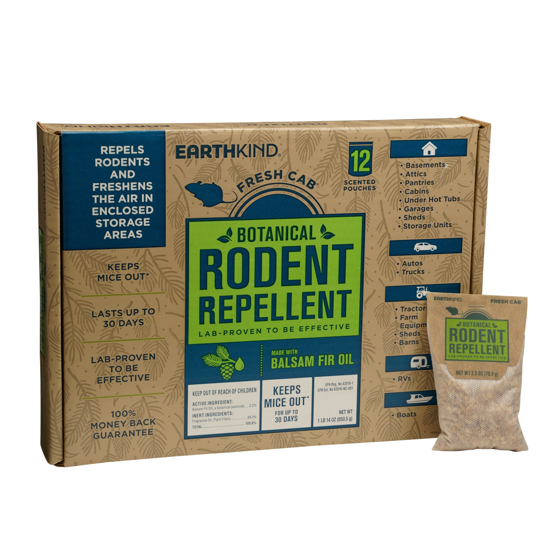 Fresh Cab® Rodent Repellent Pouches - Botanical Ingredients